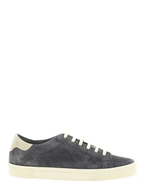 Brunello Cucinelli Grey Suede Lace-up Low-top Sneakers - Gray