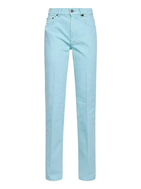 Chloé Washed Turquoise Denim Straight Jeans - Multicolor