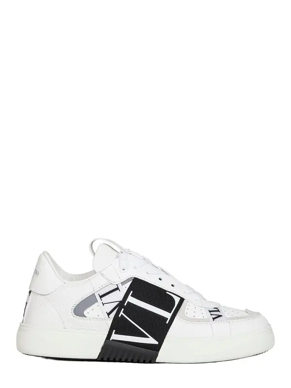 Valentino Garavani White Calf Leather Vl7n Low-top Sneakers - Multicolor