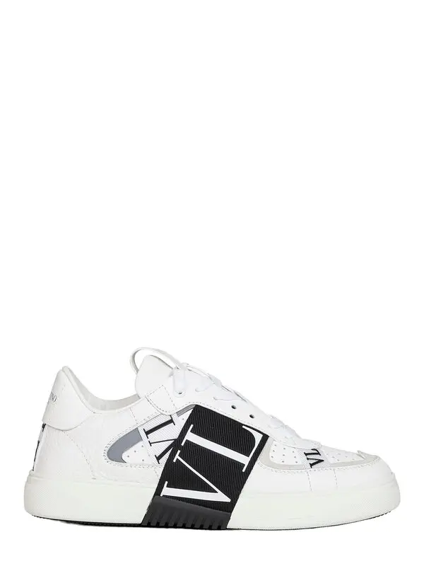 Valentino Garavani White Calf Leather Vl7n Low-top Sneakers - Multicolor