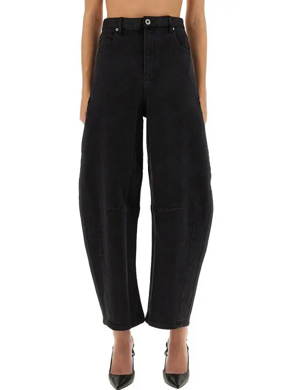 SELF-PORTRAIT Barrel Leg Jeans - Black