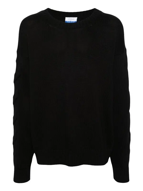 Off-White 3d Diag" Knit Crewneck Sweater - Multicolor