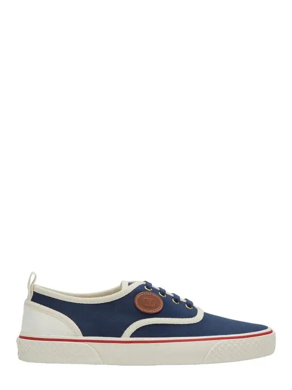 Valentino Garavani Canvas Sneakers With Logo Detail - Blue