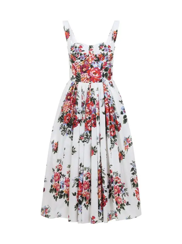 Dolce & Gabbana Cotton Dress With Floral Print - Multicolor