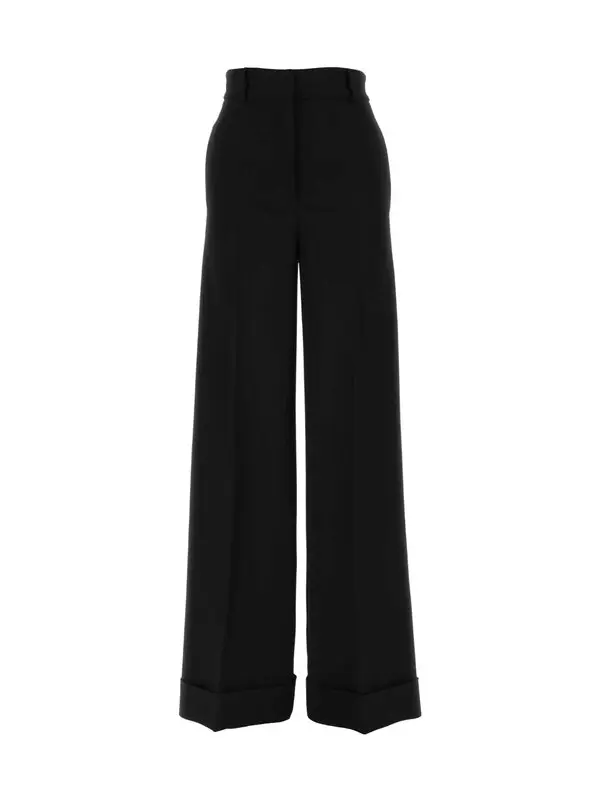 Moschino Crepe Wide-leg Pants - Black