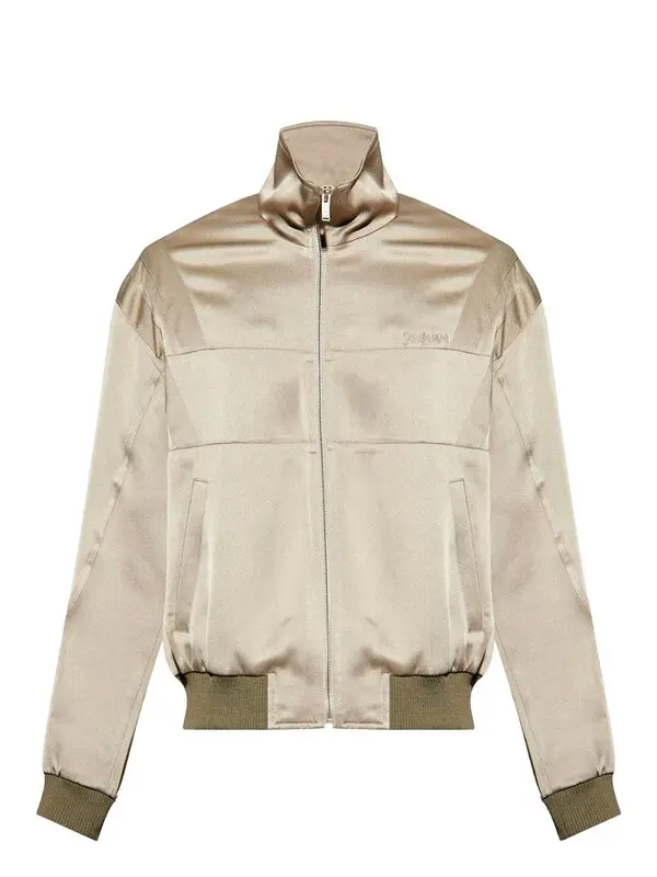Saint Laurent Zip-up Bomber Jacket In Acetate - Multicolor