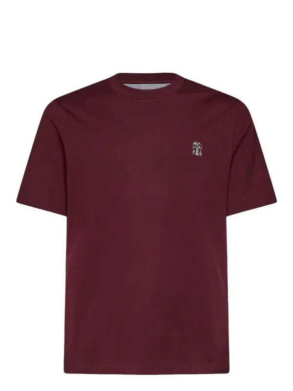 Brunello Cucinelli Logo Cotton T-shirt - Multicolor