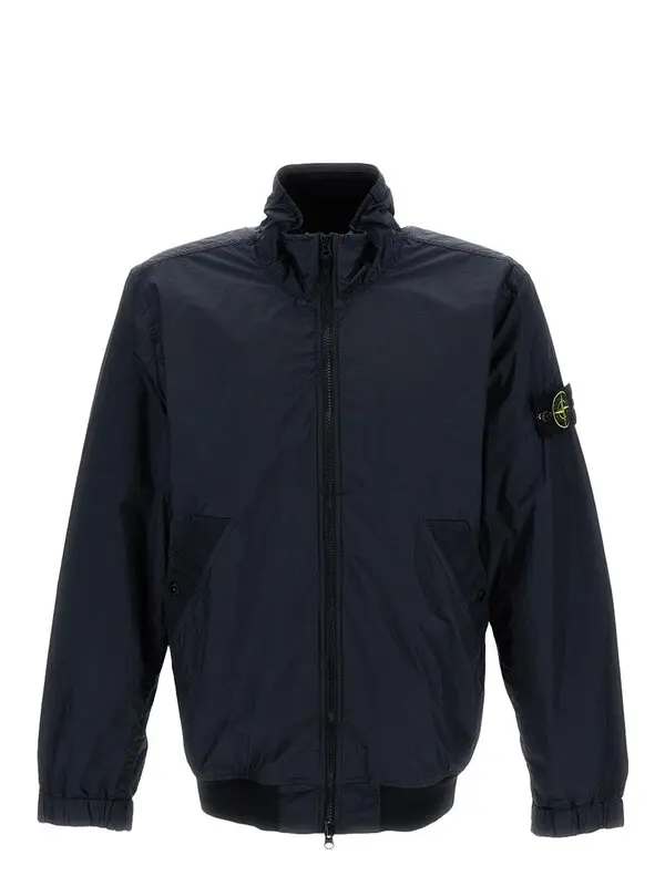 Stone Island Zip-up Bomber Jacket With Stand Collar - Multicolor