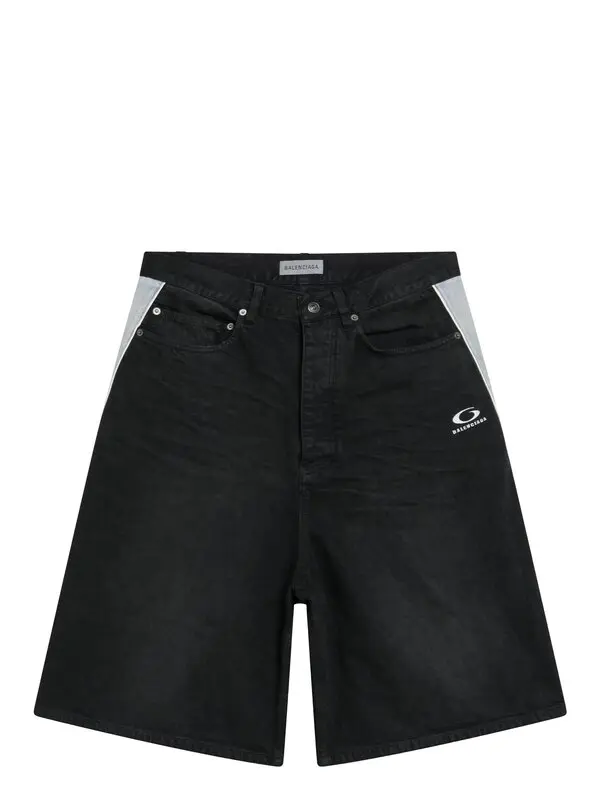 Balenciaga Loop Sport Icon Denim Shorts - Brown