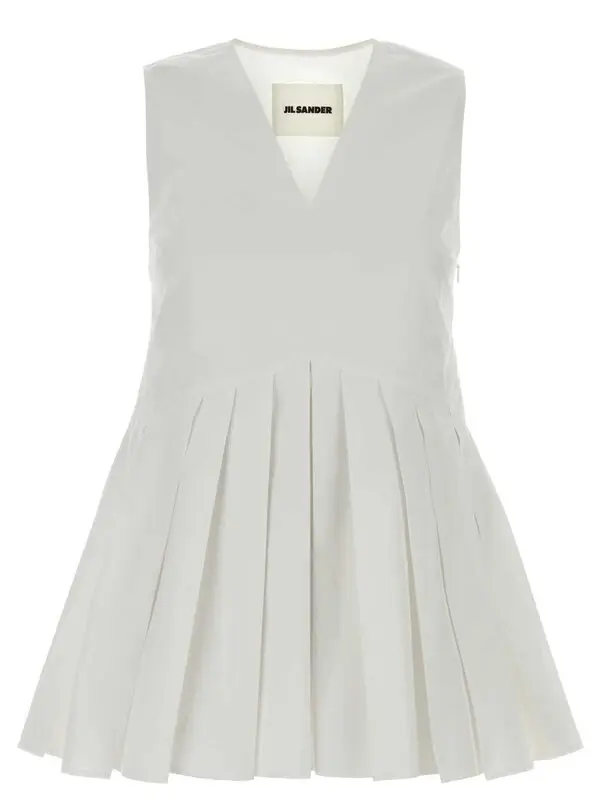 JIL SANDER Poplin Top - White