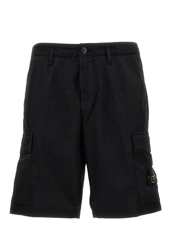 Stone Island Stretch Cotton Cargo Shorts - Multicolor