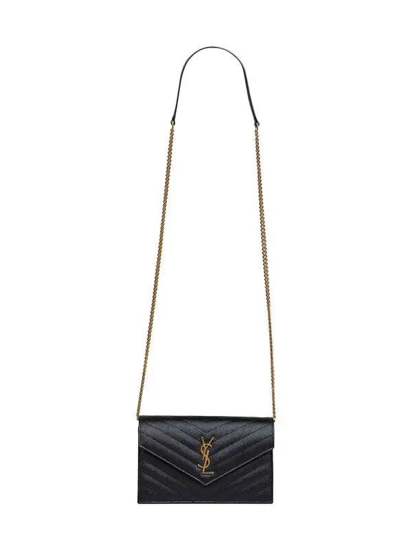 Saint Laurent Cassandre Classic Envelope Clutch With Chain Strap - Multicolor