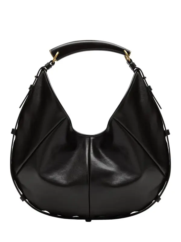 Saint Laurent Medium Mombasa Hobo Bag In Calfskin Leather - Brown