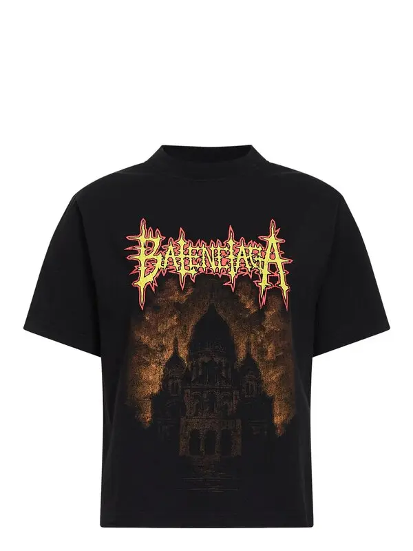 Balenciaga Black Sacré Cœur Medium Fit T-shirt - Multicolor