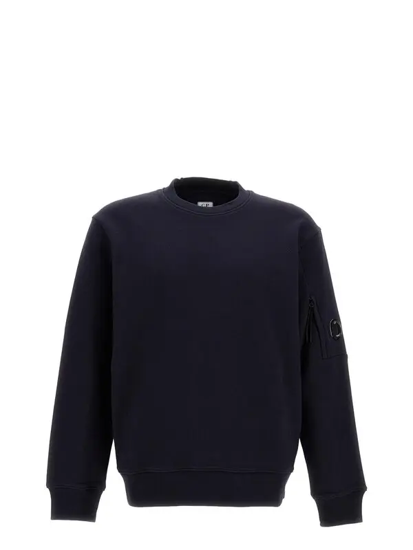 C.P. COMPANY Diagonal Raised Fleece Crewneck Lens Sweatshirt - Multicolor