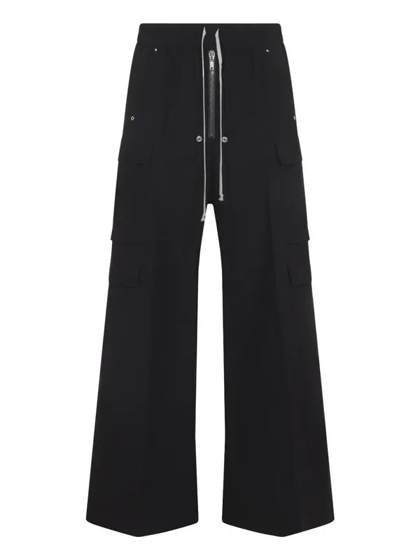 Rick Owens Cargo Belas Wide Leg Pants - Black