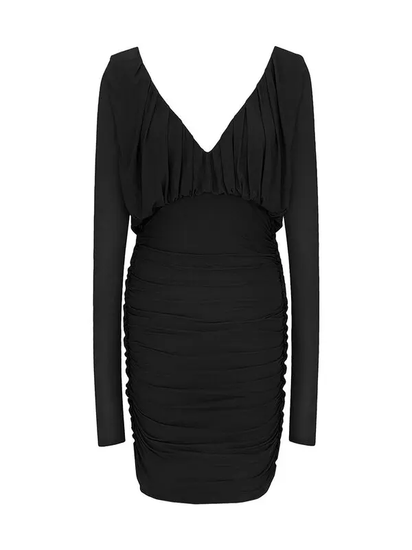 Saint Laurent Cupro Dress With Drapery Detail - Multicolor