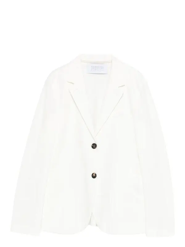 Harris Wharf London Cotton Long Sleeve Blazer - White