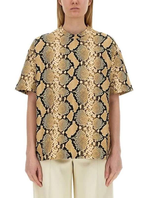 JIL SANDER Short Sleeve T-shirt With Animal Print - Multicolor