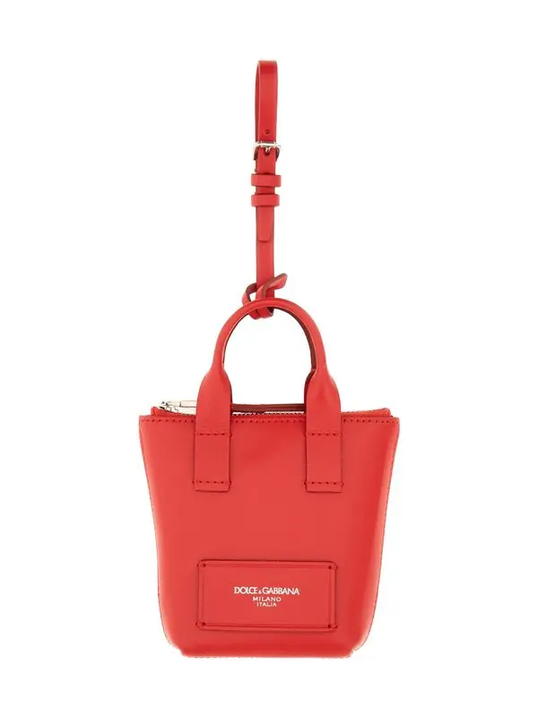 Dolce & Gabbana Leather Mini Bag Charm - Red