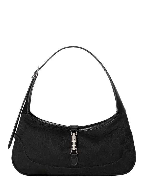 Gucci Jackie Slim Gg Canvas Shoulder Bag - Black
