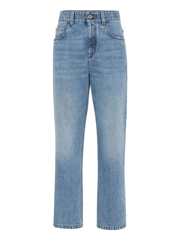 Brunello Cucinelli Straight Leg Cotton Jeans - Multicolor