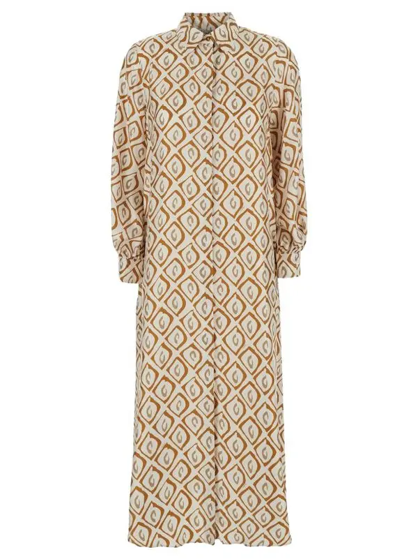 Max Mara Printed Silk Maxi Dress - Multicolor