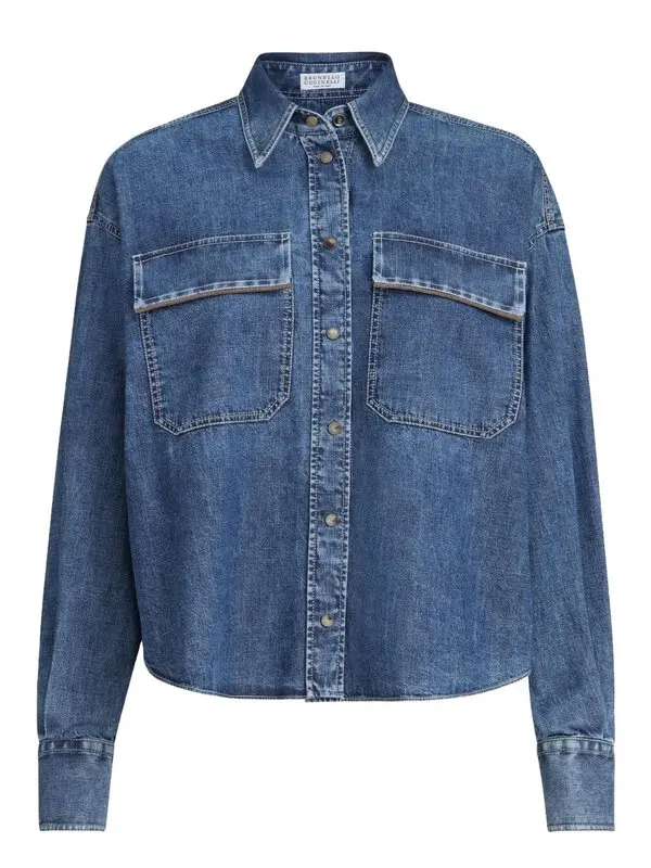 Brunello Cucinelli Denim Cotton Shirt - Multicolor