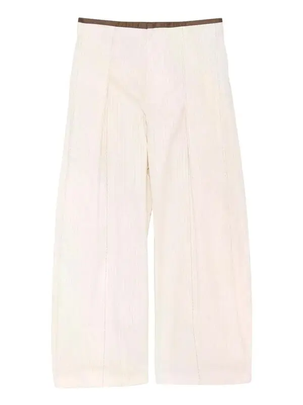 CROQUIS Pinstripe Pleated Trousers - Neutrals