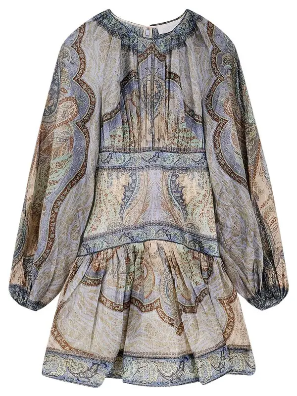 Zimmermann Wanderlust Printed Cotton And Silk Mini Dress - Multicolor