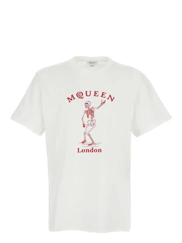 Alexander McQueen Skeleton Logo T-shirt - Multicolor
