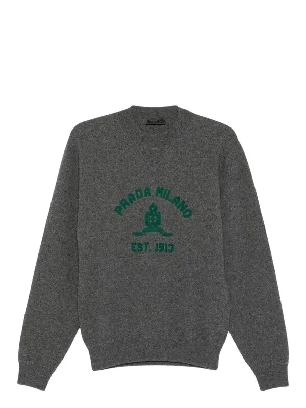 Prada Wool Blend Sweater With Logo - Multicolor