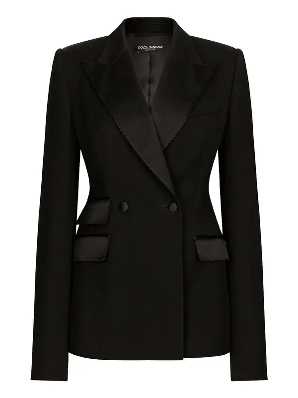 Dolce & Gabbana Black Virgin Wool And Silk Tuxedo Blazer - Multicolor