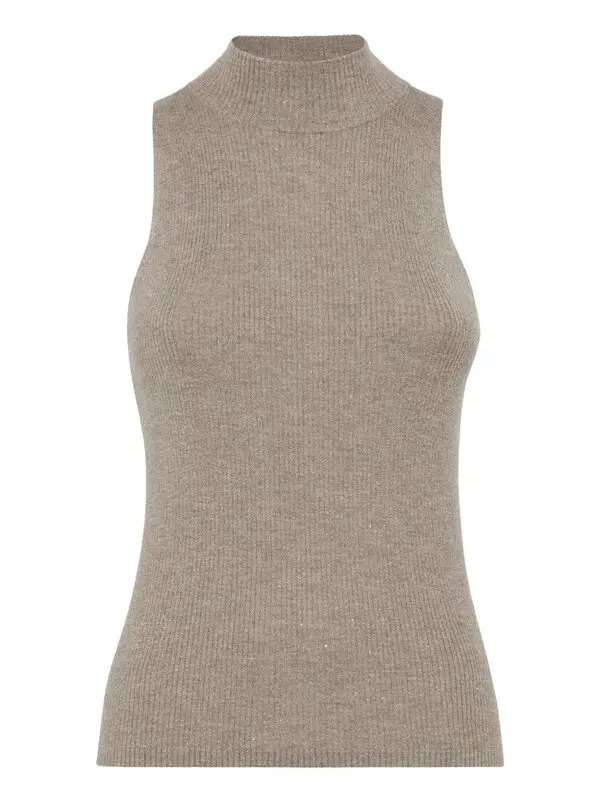 Brunello Cucinelli Ribbed Cashmere Blend Tank Top - Multicolor