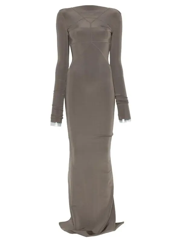 Rick Owens Maxi Gown With Long Sleeves - Multicolor