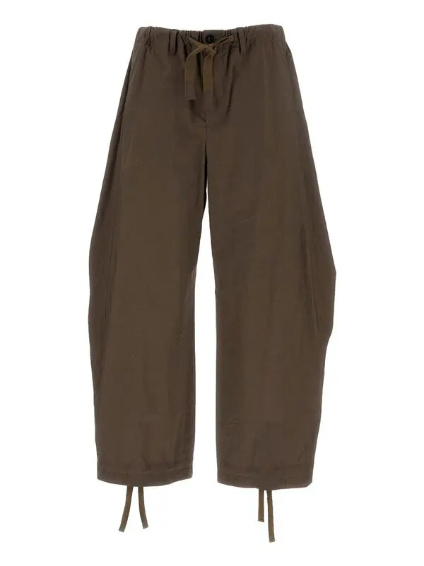 Sacai Cotton Wide-leg Trousers With Drawstring Hem - Multicolor