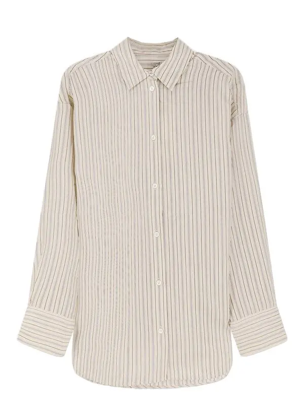 TOTEME Oversized Striped Silk Shirt - Multicolor