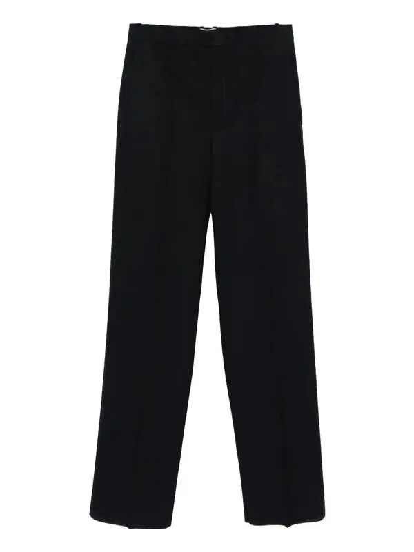 Saint Laurent Wool Tailored Wide Leg Trousers - Multicolor