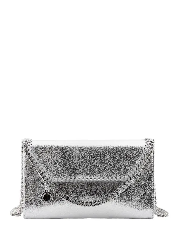 Stella McCartney Falabella Metallic Fabric Crossbody Bag - Silver