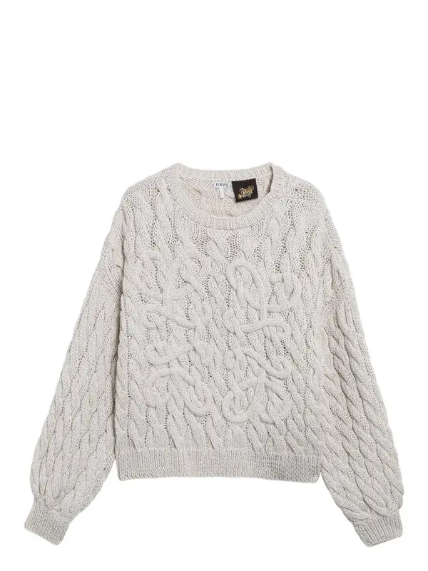 Loewe Cru Anagram Sweater In Wool Blend - White