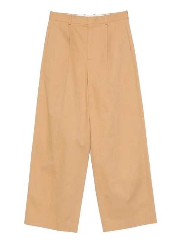 Loewe Cotton Trousers With Pleats And Belt Loops - Multicolor