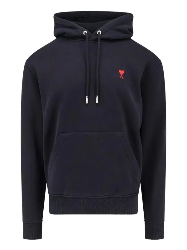 AMI Paris De Coeur Embroidered Cotton Hoodie - Multicolor