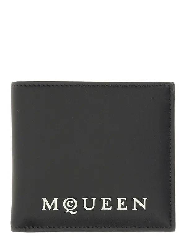 Alexander McQueen Bifold Wallet With Embossed Logo - Black