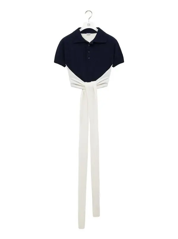 Loewe Wool And Cashmere Polo Shirt With Contrasting Tie Detail - Multicolor