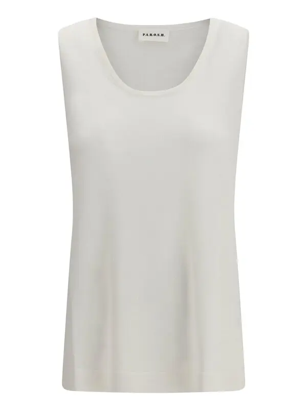 P.a.r.o.s.h Crew-neck Tank Top - White