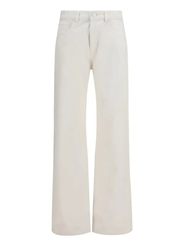 Ami High-rise Straight-leg Cotton Jeans - White