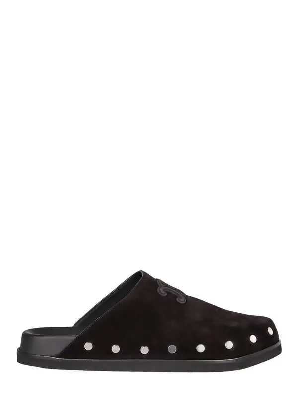Celine Triomphe Suede Leather Slippers - Multicolor