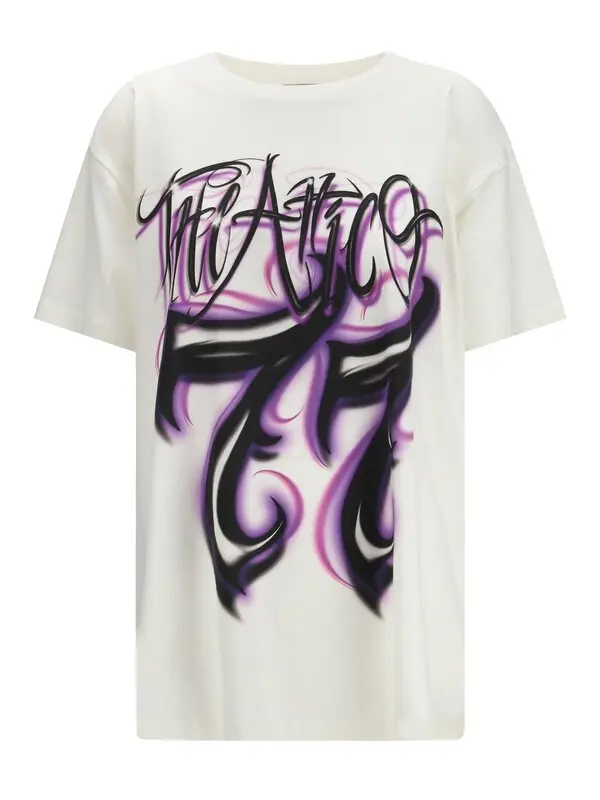Attico Oversized Graphic Logo T-shirt - White