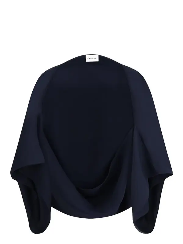 P.a.r.o.s.h Draped Mid-length Sweatshirt With 3/4 Sleeves - Blue
