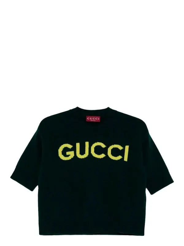 Gucci Short Sleeve Crewneck Knit Top - Multicolor